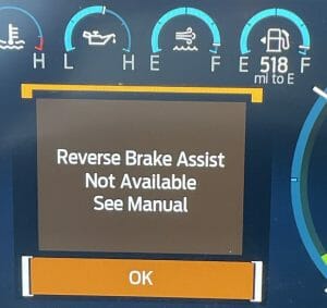 Reverse Brake Assist Not Available Error: A Quick Fix Guide